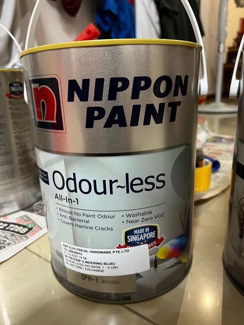 Nippon Paint (Lingering Blue) 5litre x2, Furniture & Home Living, Home ...