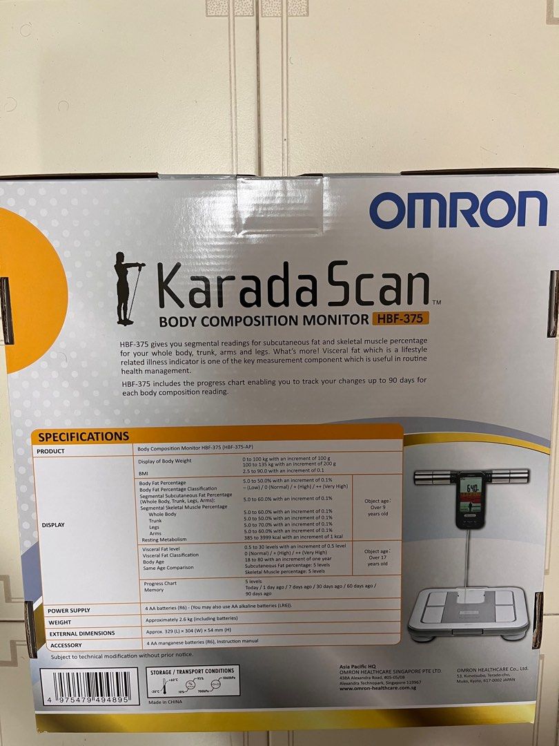 OMRON Karada Scan HBF-375, Health & Nutrition, Health Monitors ...