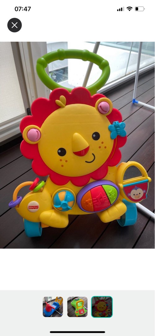 Original fisher price lion walker with sound and lights, Babies & Kids ...
