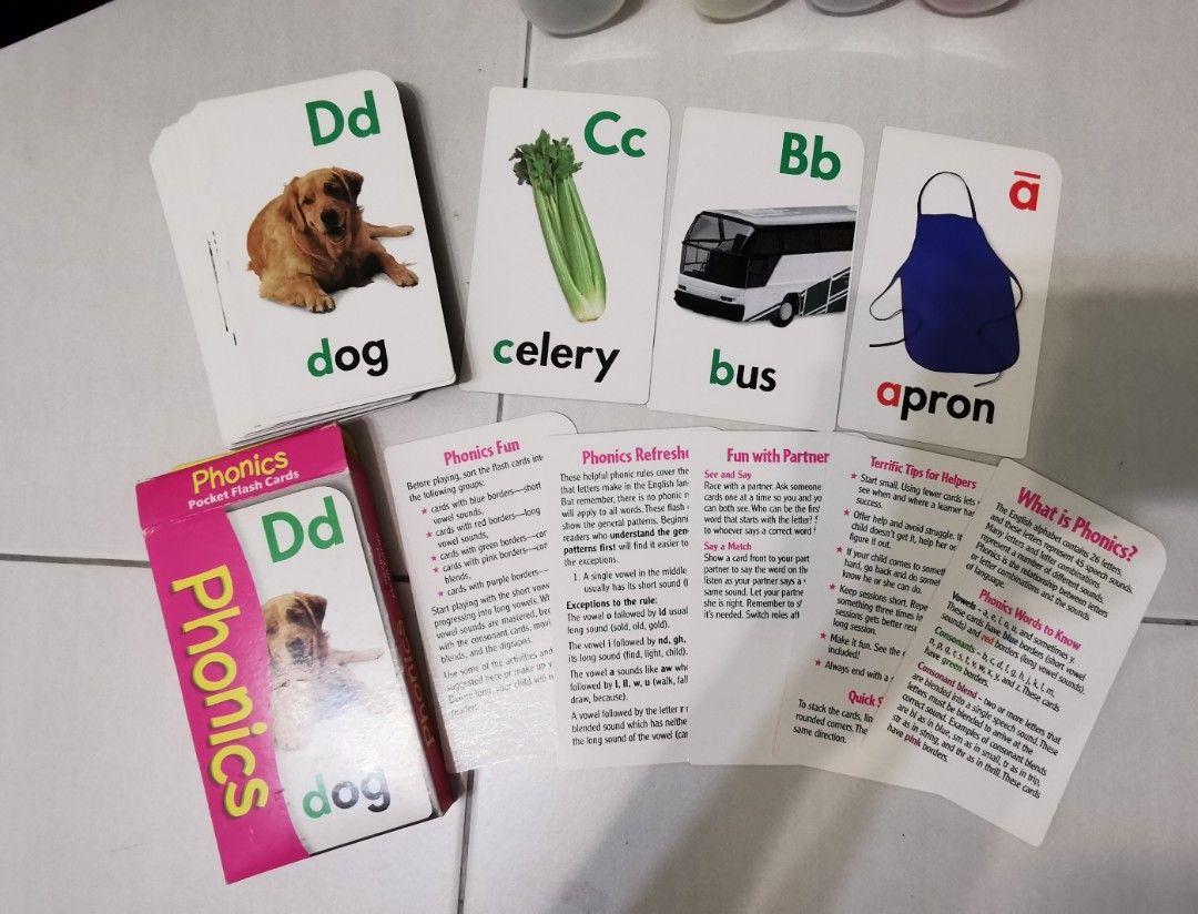 Phonics Pocket Flash Cards x 3 Sets, Hobbies & Toys, Books & Magazines ...