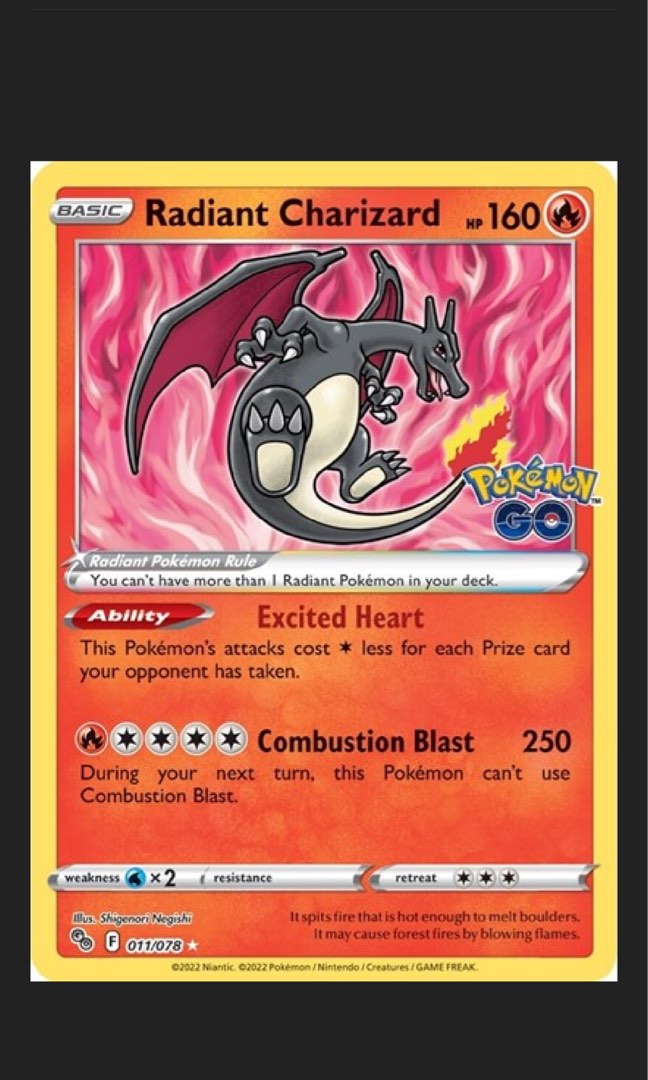 Radiant Charizard, Hobbies & Toys, Toys & Games on Carousell