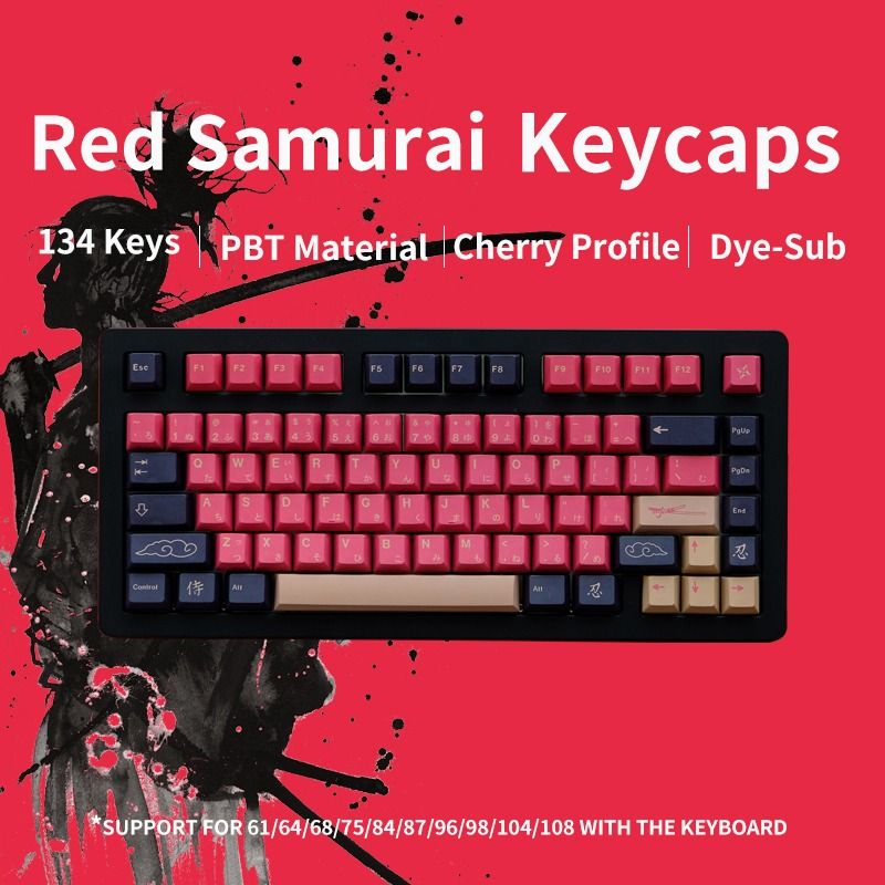 [SG Local Stock] Red Samurai Keycaps | 134 Keys | Cherry Profile | PBT ...