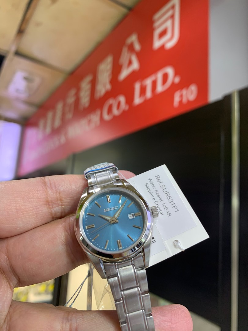 SEIKO QUARTZ DATE WOMEN SIZE DRESS WATCH SAPPHIRE CRYSTAL 精工女仕日曆石英錶 藍寶石 ...