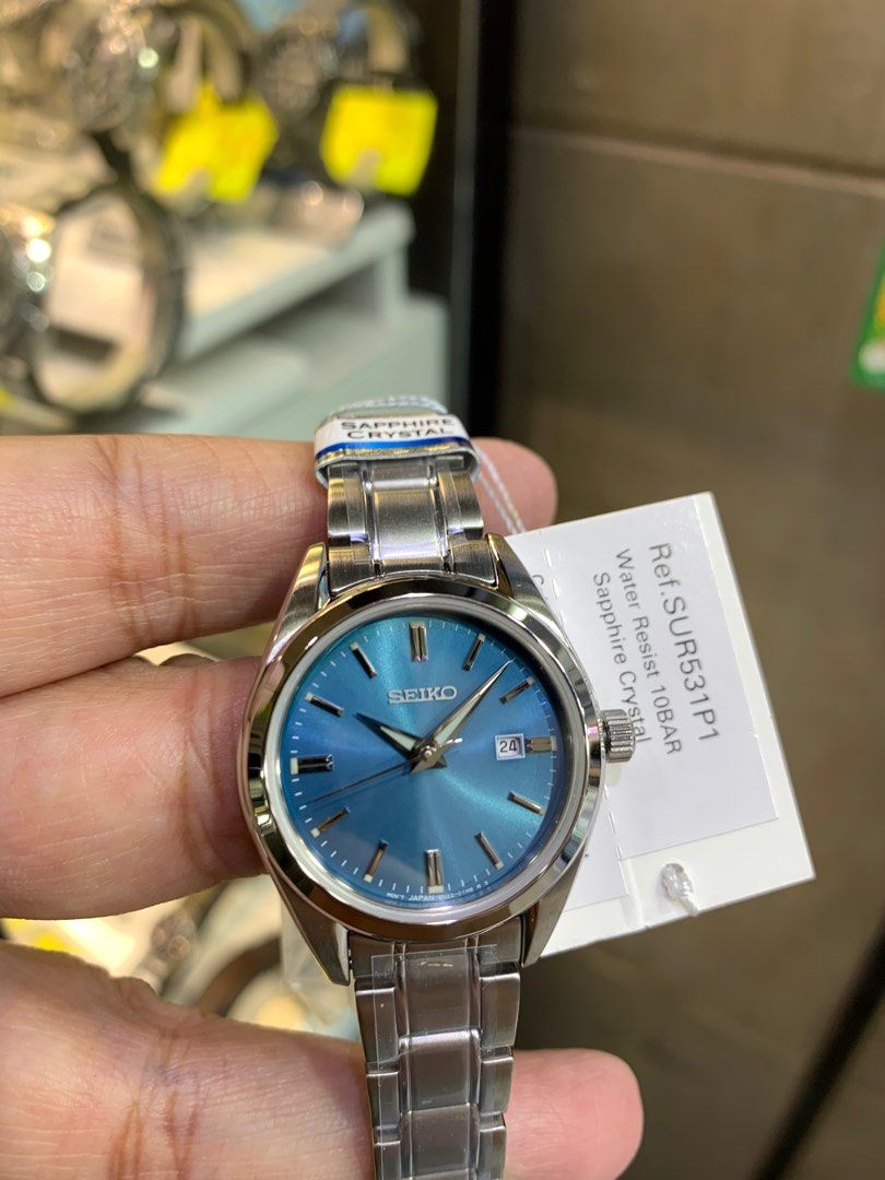 SEIKO QUARTZ DATE WOMEN SIZE DRESS WATCH SAPPHIRE CRYSTAL 精工女仕日曆石英錶 藍寶石 ...
