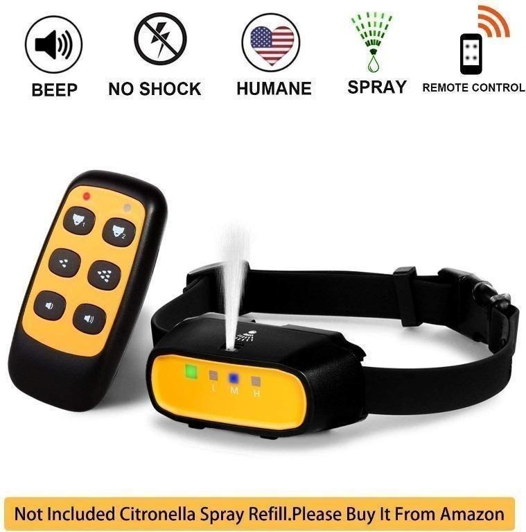 Spray Dog Training Collar with Remote Control,2 Modes Spray Dog Bark ...