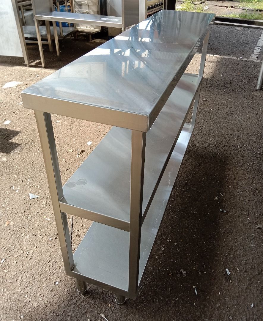 Stainless steel 3 tier work table, Furniture & Home Living, Kitchenware ...