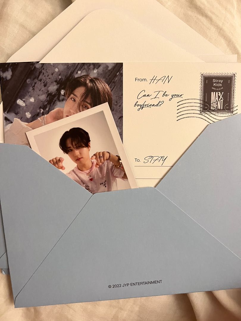 stray kids han jisung maxident love letter polaroid, 興趣及遊戲, 收藏品及紀念品, 韓流 ...