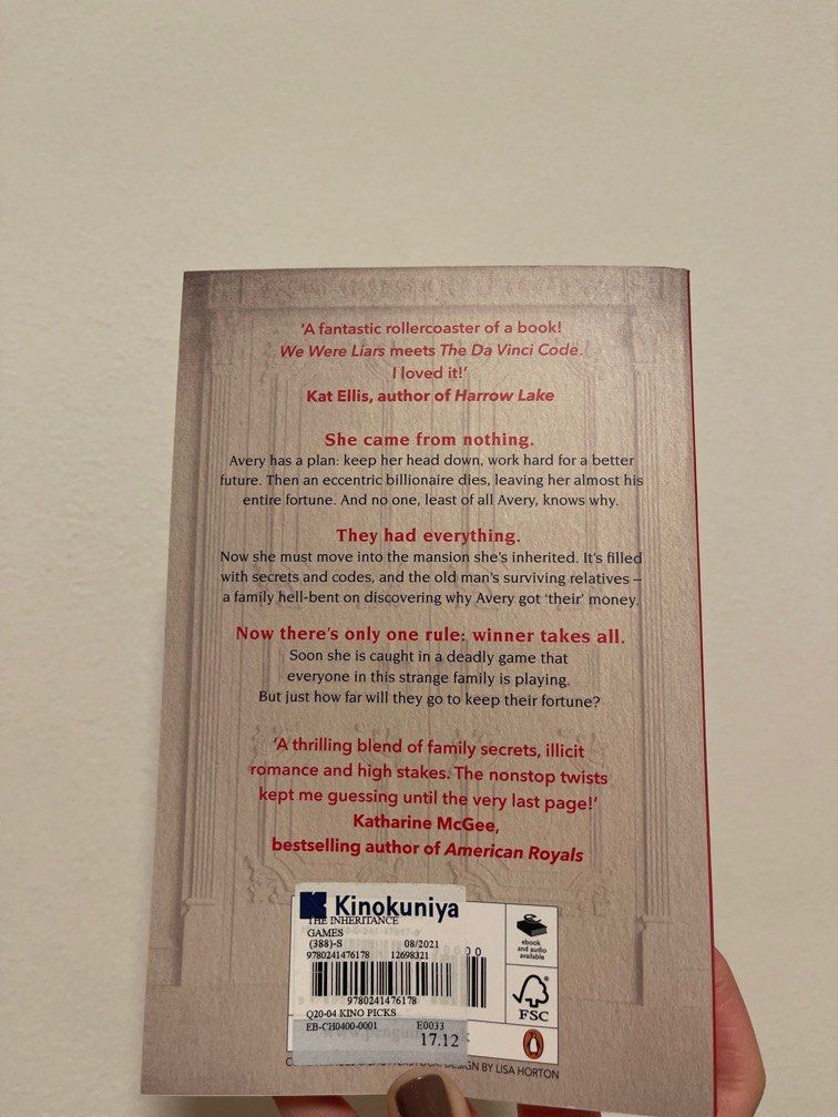 The inheritance games by Jennifer Lynn Barnes, Hobbies & Toys, Books ...