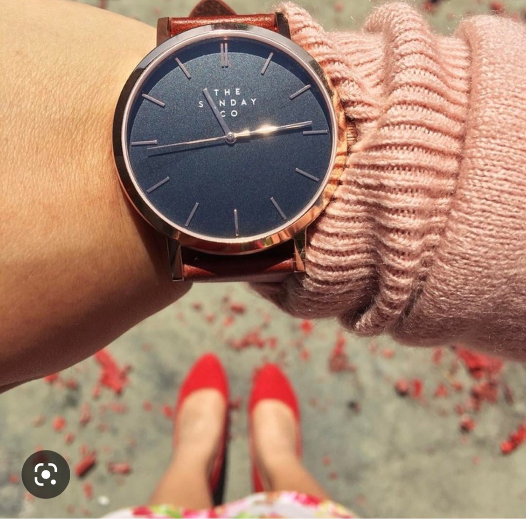 The Sunday co black frame watch, Luxury, Watches on Carousell