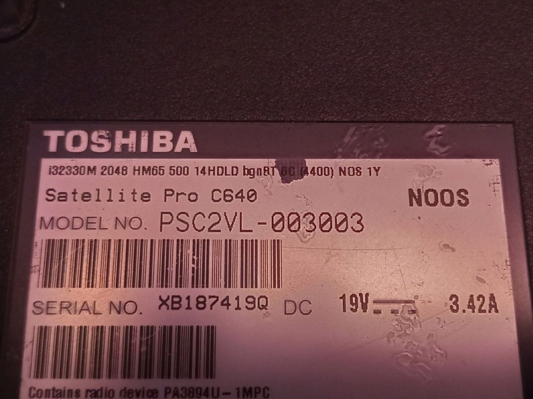 Toshiba Satellite Pro C640 Defective Board, Computers & Tech, Laptops ...