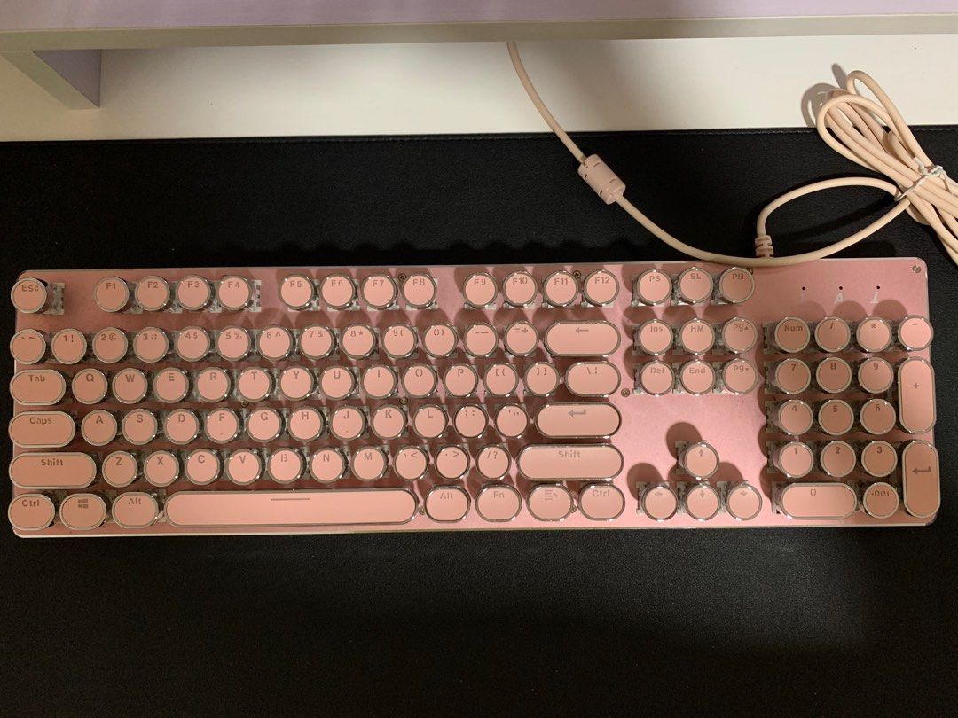 Typewriter Mechanical Keyboard (Pink), Computers & Tech, Parts ...