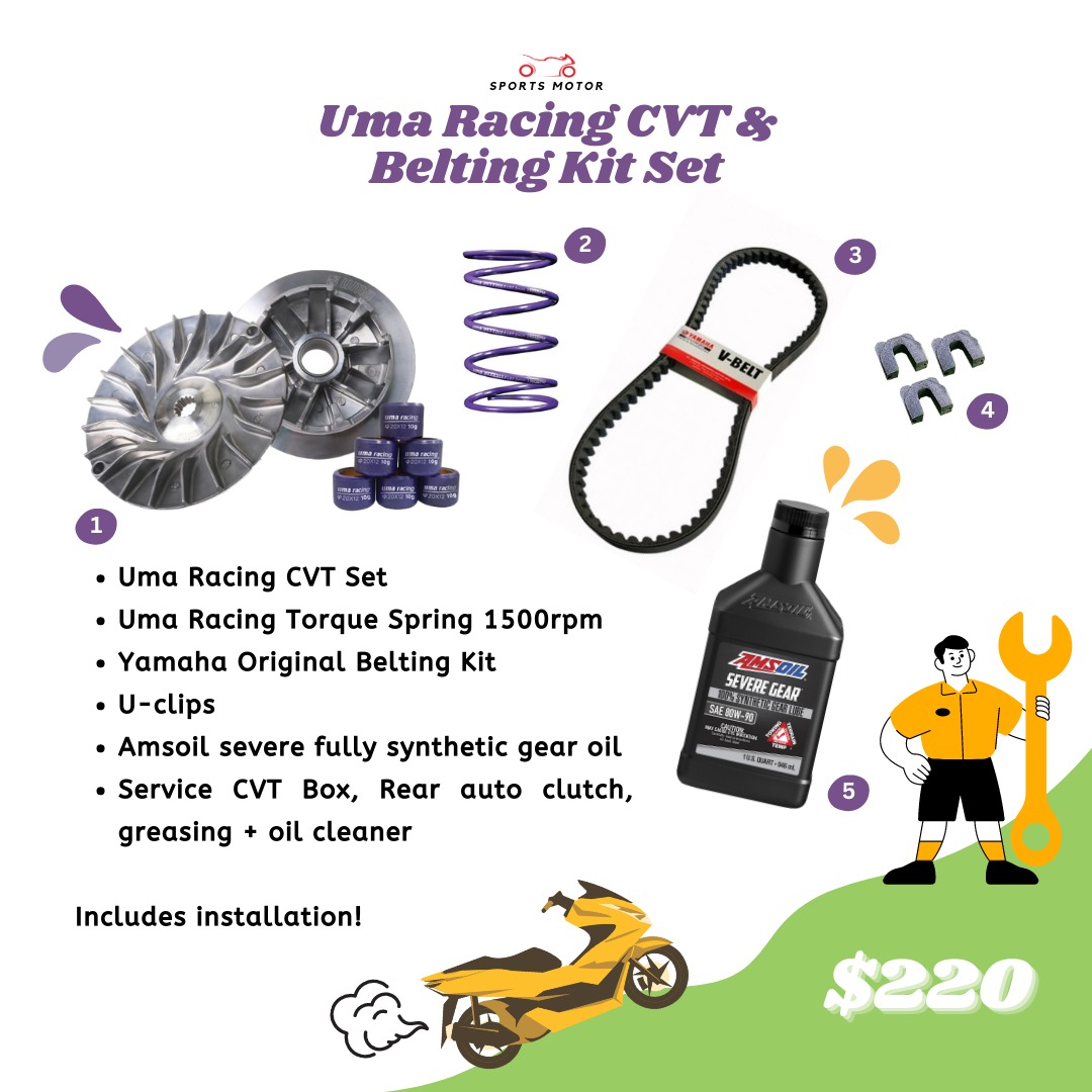 Uma Racing CVT & Belting Kit Set Uma Racing CVT Set Uma Racing Torque ...