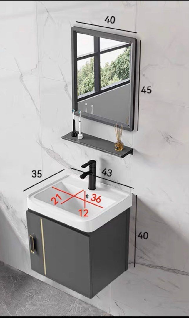 40Cm Vanity Cabinet (1 set), Furniture & Home Living, Bathroom ...