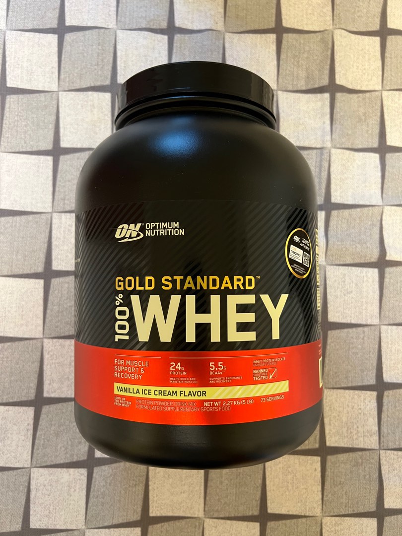 5LB Vanilla ice cream Flavour Optimum Nutrition ON Whey Protein, Health ...
