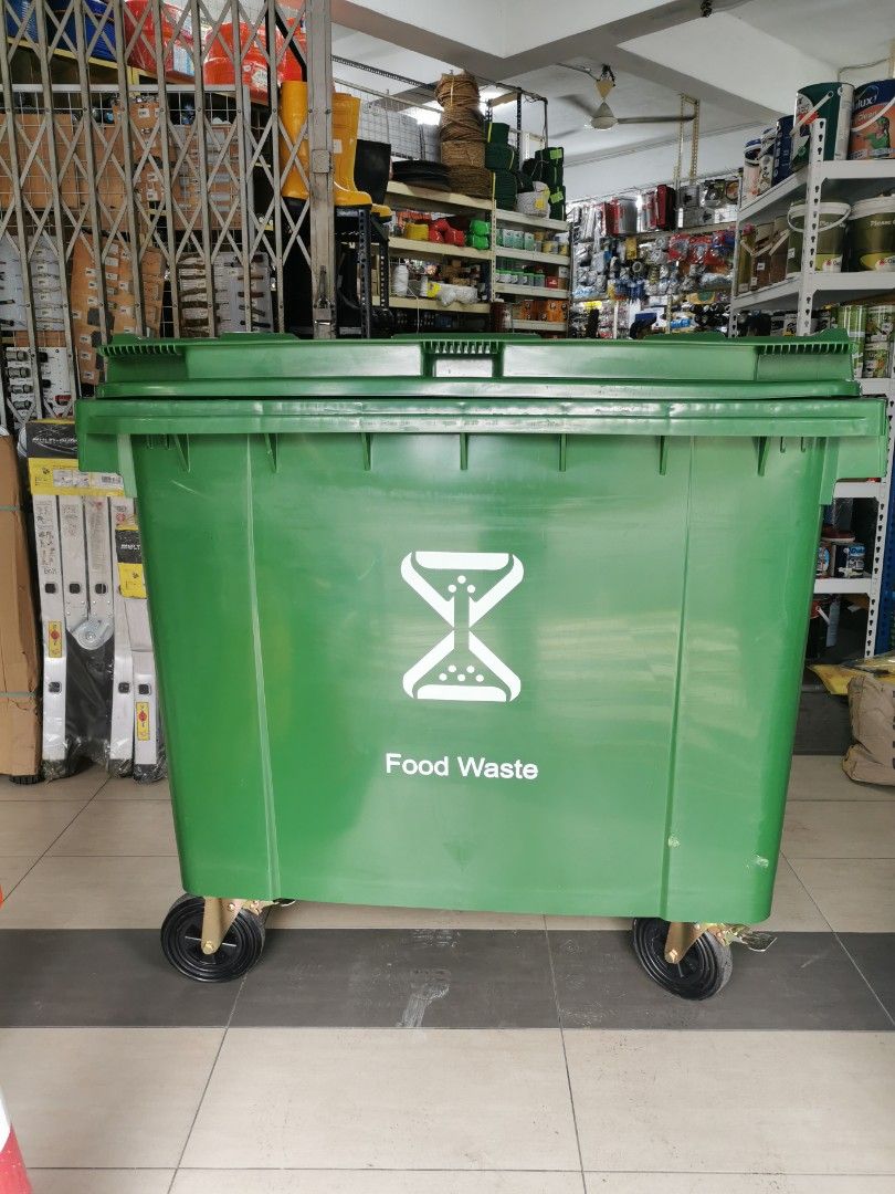 660L garbage bin tong sampah waste disposal (H/duty metal hook at the ...