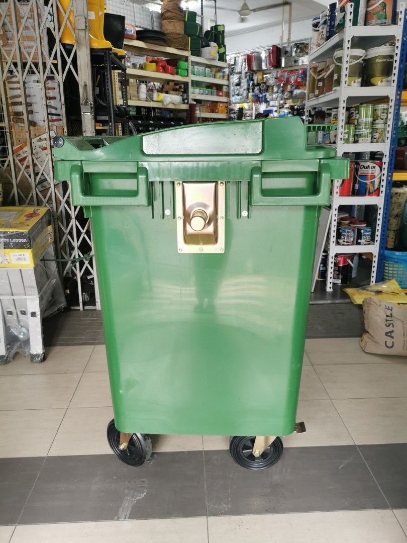 660L garbage bin tong sampah waste disposal (H/duty metal hook at the ...