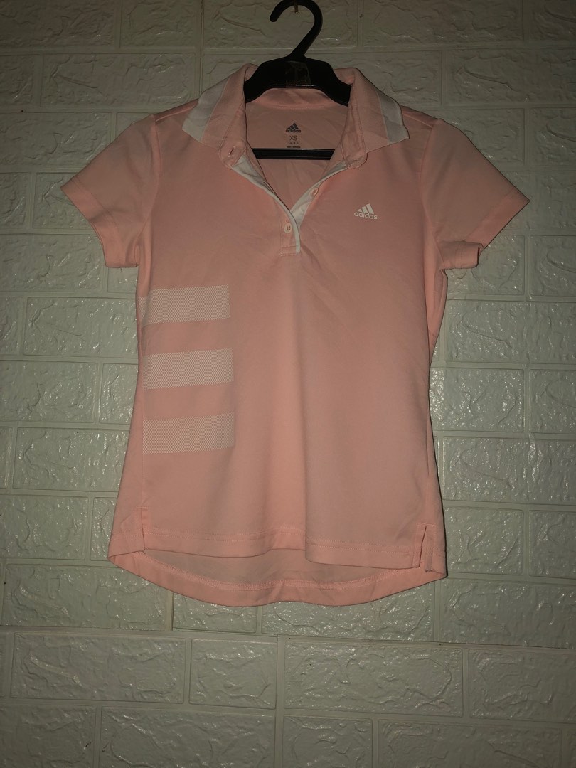 Adidas peach polo shirt, Women's Fashion, Tops, Blouses on Carousell