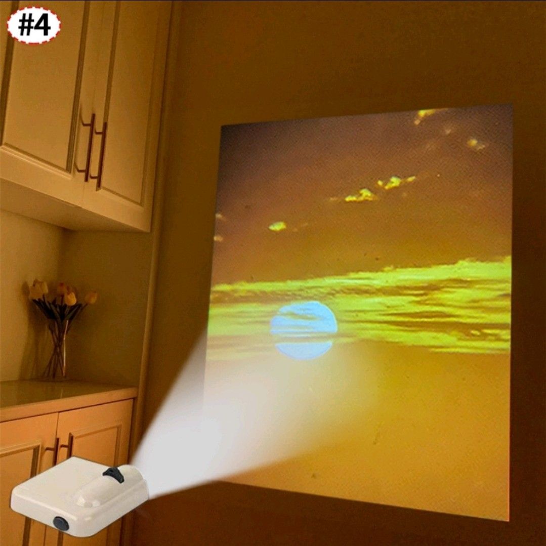 aesthetic y2k tiny projector with 5 sky sunset themed film sheets, TV ...