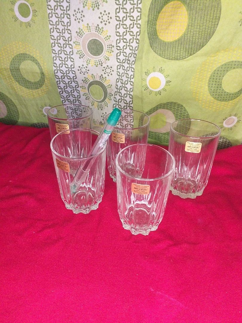 Arcoroc Glass (Set of 5), Furniture & Home Living, Kitchenware ...