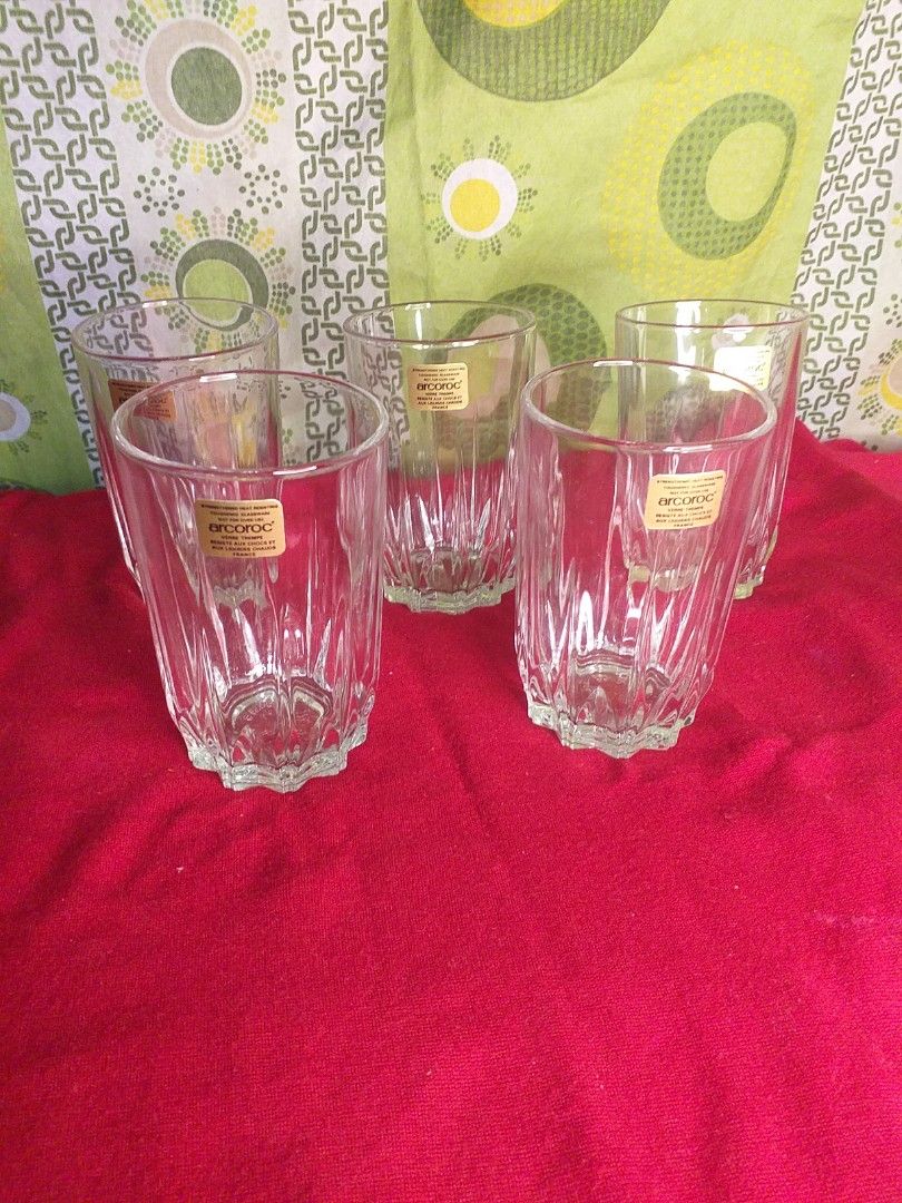 Arcoroc Glass (Set of 5), Furniture & Home Living, Kitchenware ...