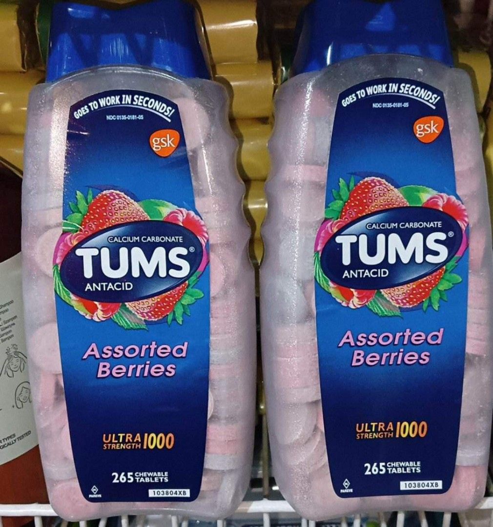 Authentic 100% Tums Big & small Are Onhand for Antacid Reflux, Health ...