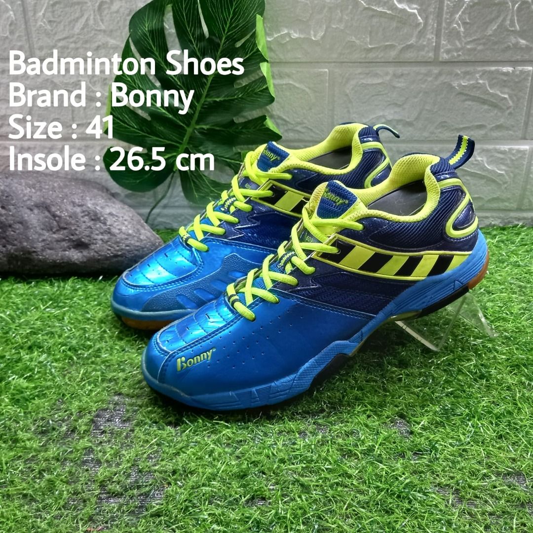 Badminton Shoes Bonny Mens Blue Green Ukuran 41, Fesyen Pria, Sepatu ...