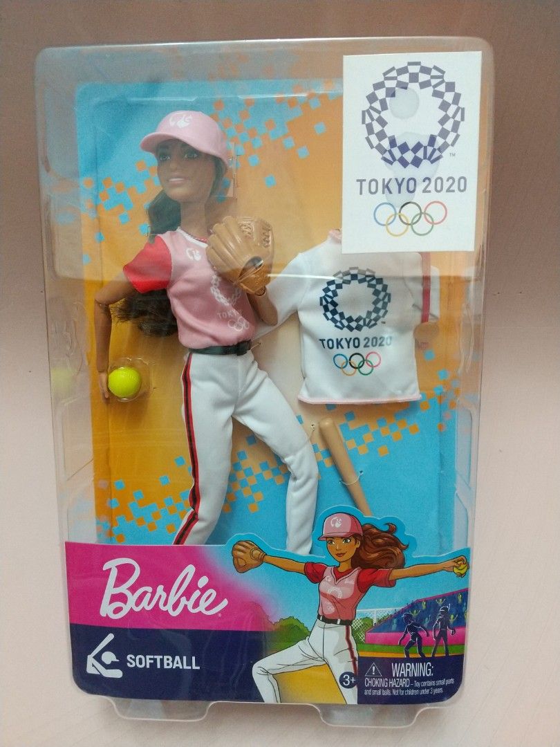 Barbie Softball Tokyo 2020 Olimpic, 興趣及遊戲, 玩具 & 遊戲類 - Carousell