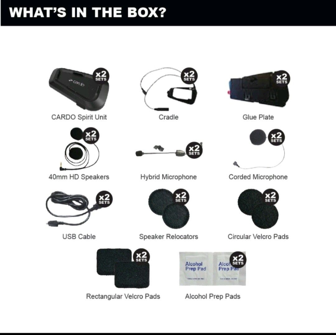 Cardo Intercom System Spirit Duo, Motorcycles, Motorcycle Accessories ...