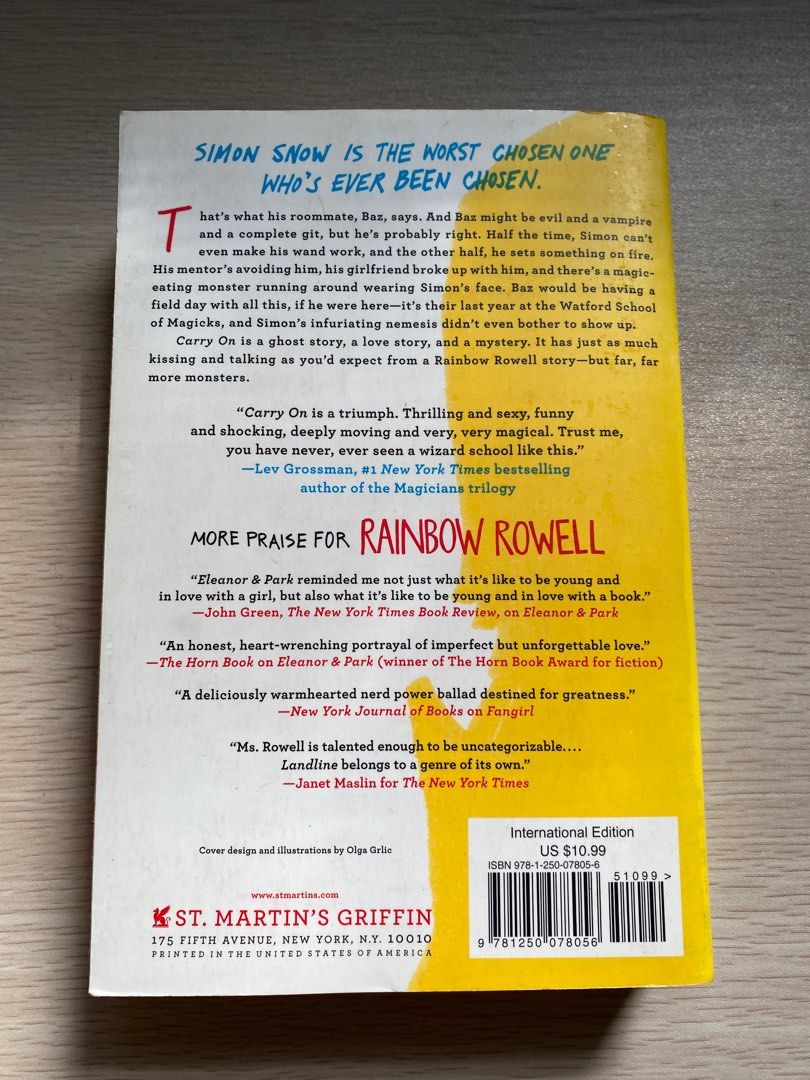 Carry On (Rainbow Rowell), Hobbies & Toys, Books & Magazines ...
