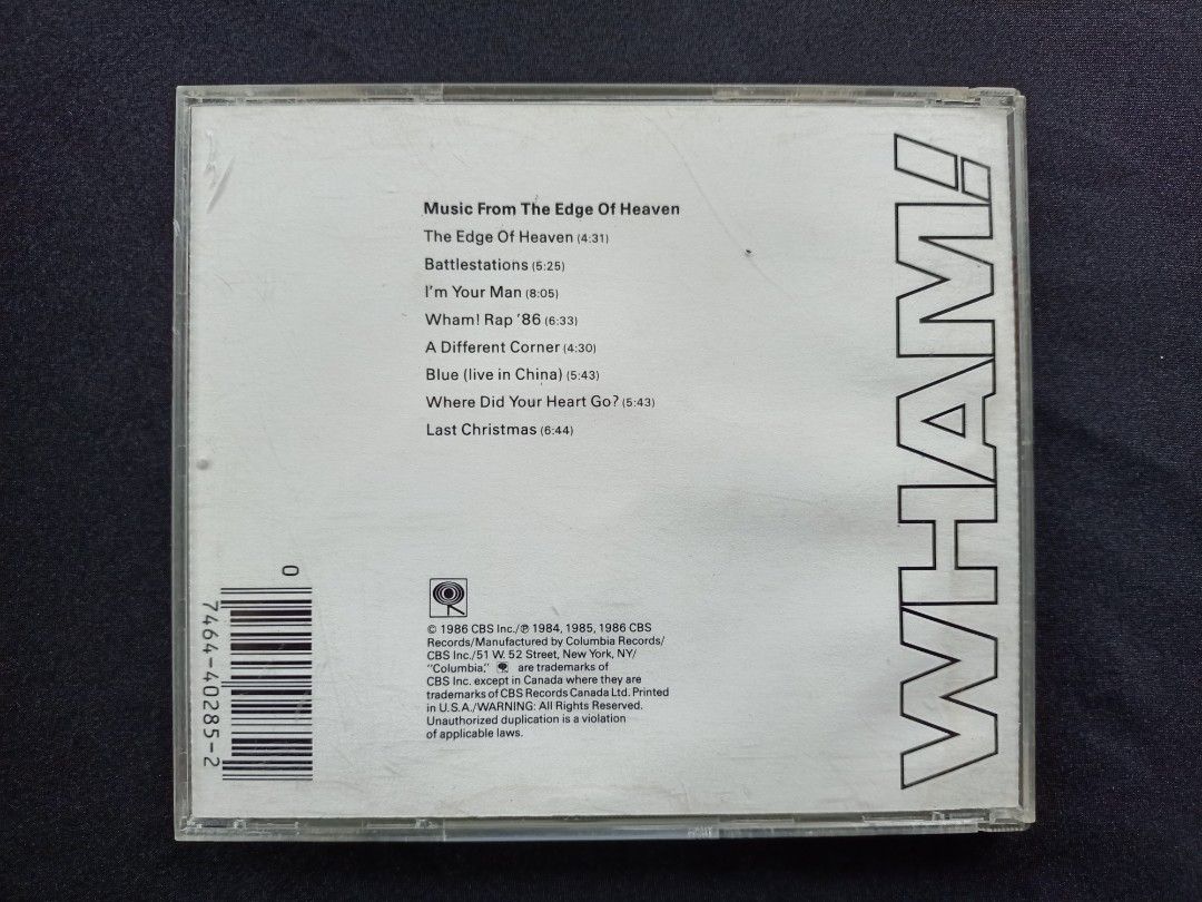 CD Wham! : music from the edge of heaven, Hobbies & Toys, Music & Media ...