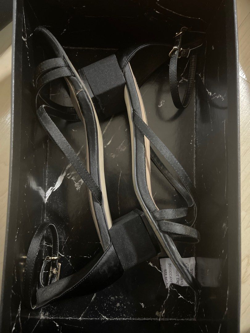 Charles and Keith Black Block Heels, Women's Fashion, Footwear, Heels ...