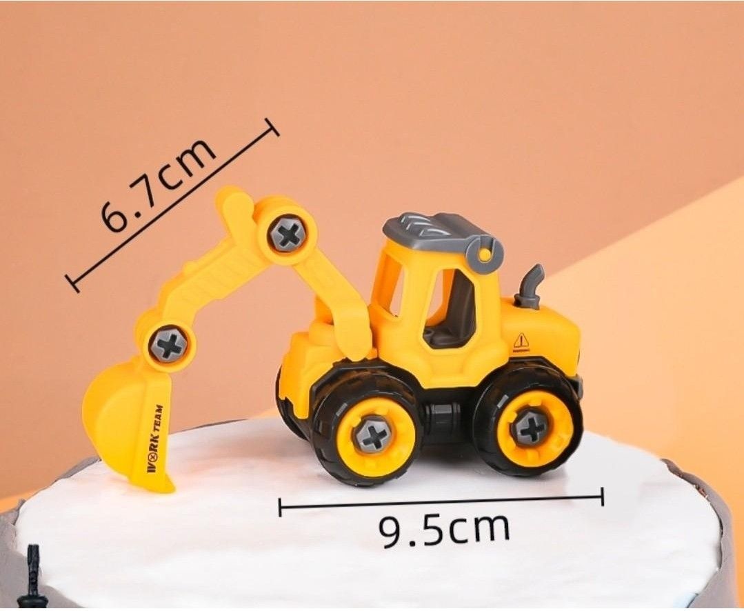 Construction Excavator Vehicle Truck Happy Birthday Cake Topper Worker ...