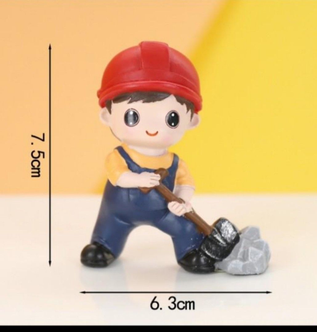 Construction Excavator Vehicle Truck Happy Birthday Cake Topper Worker ...