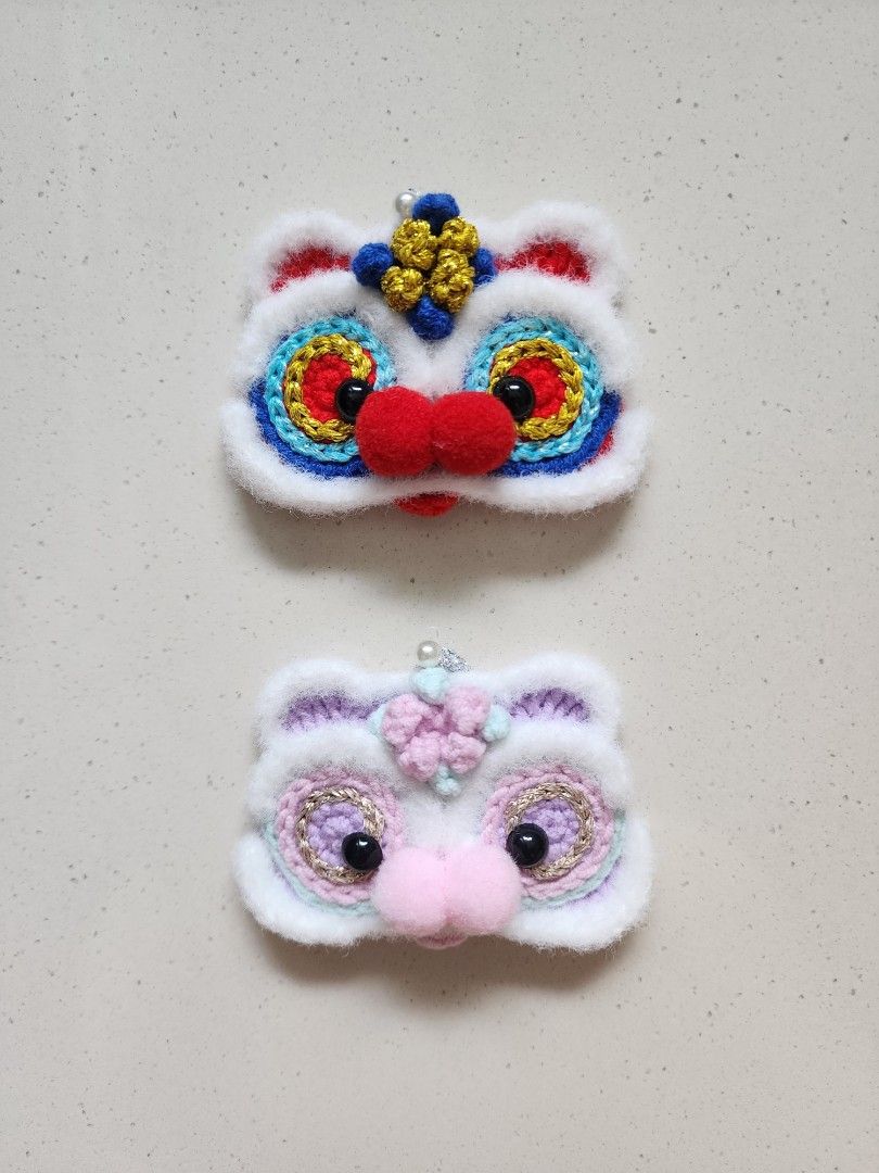 Crochet - CNY Keychains & Hairclips (Lion Dance), Hobbies & Toys ...