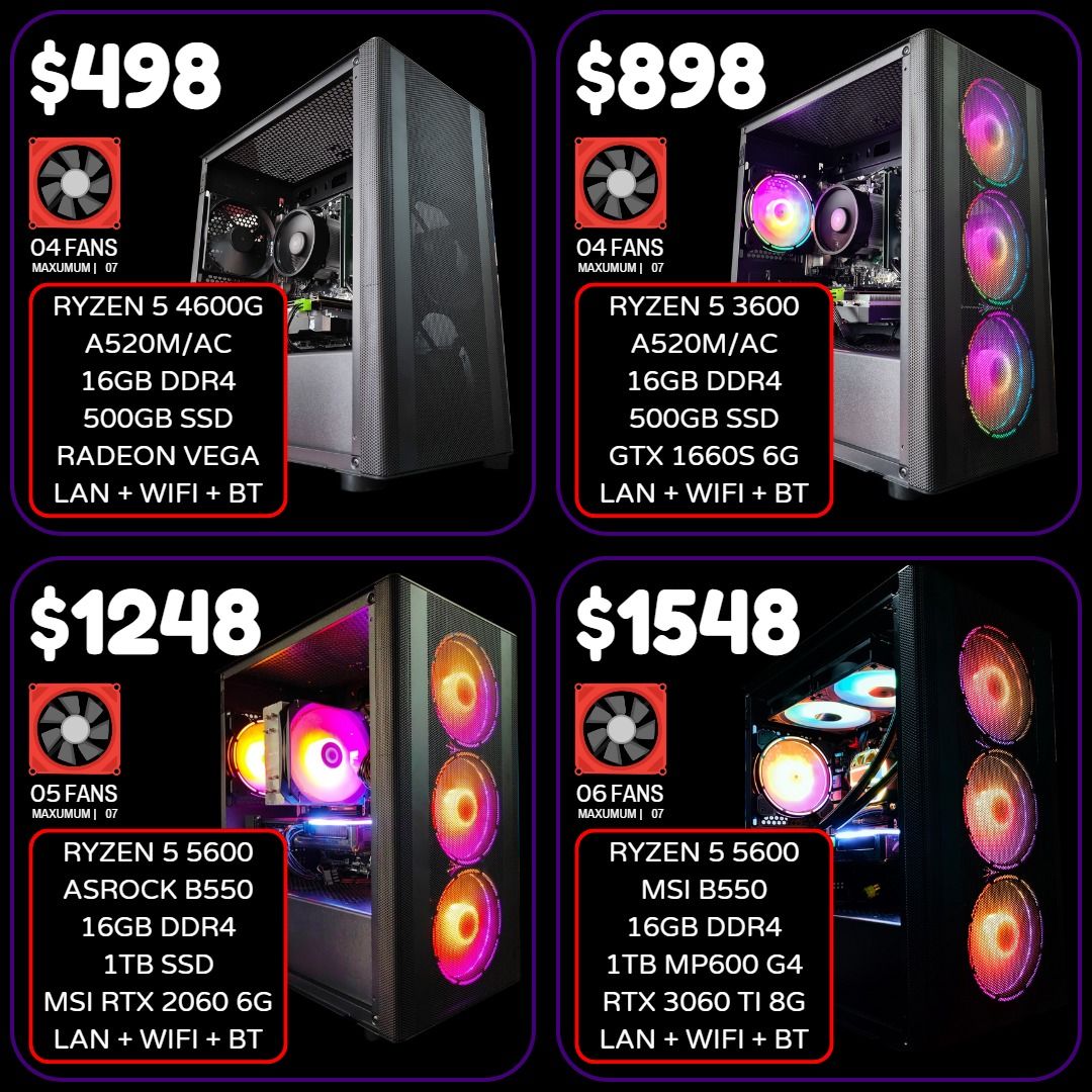 DESKTOP GAMING PC FLATLINE BUILDS | GAMING PC WITH INTEL I5 I7 DESKTOP ...