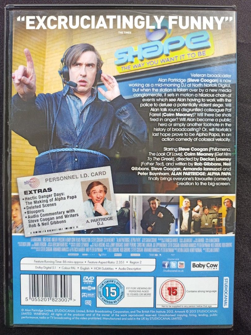 DVD Alan Partridge : Alpha Papa, Hobbies & Toys, Music & Media, CDs ...