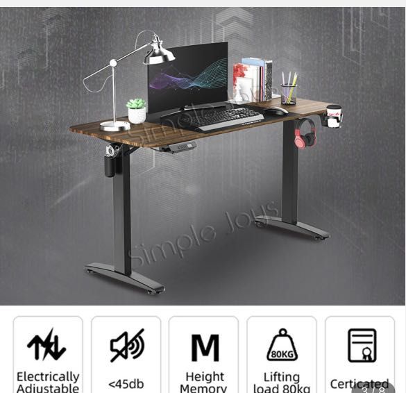 Ergonomic Motorized Electric Standing Desk Study Table, Furniture ...