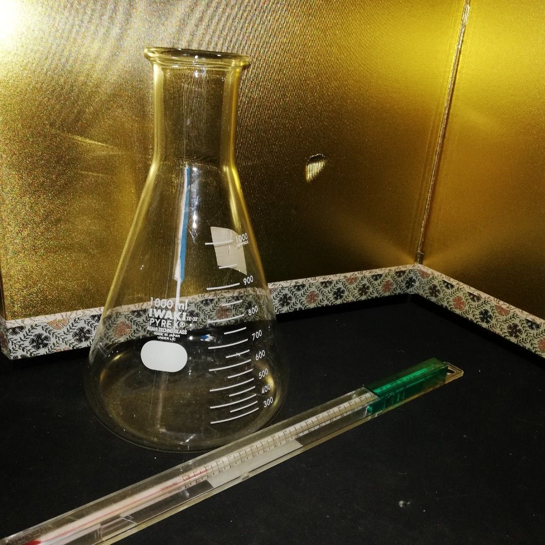 Erlenmeyer flask w thermometer, Health & Nutrition, Medical Supplies ...