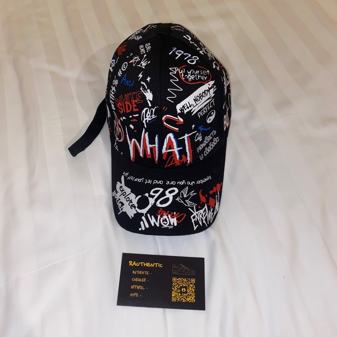 Graffiti Cap black doodle scribble, Men's Fashion, Watches & Accessories, Caps & Hats on Carousell
