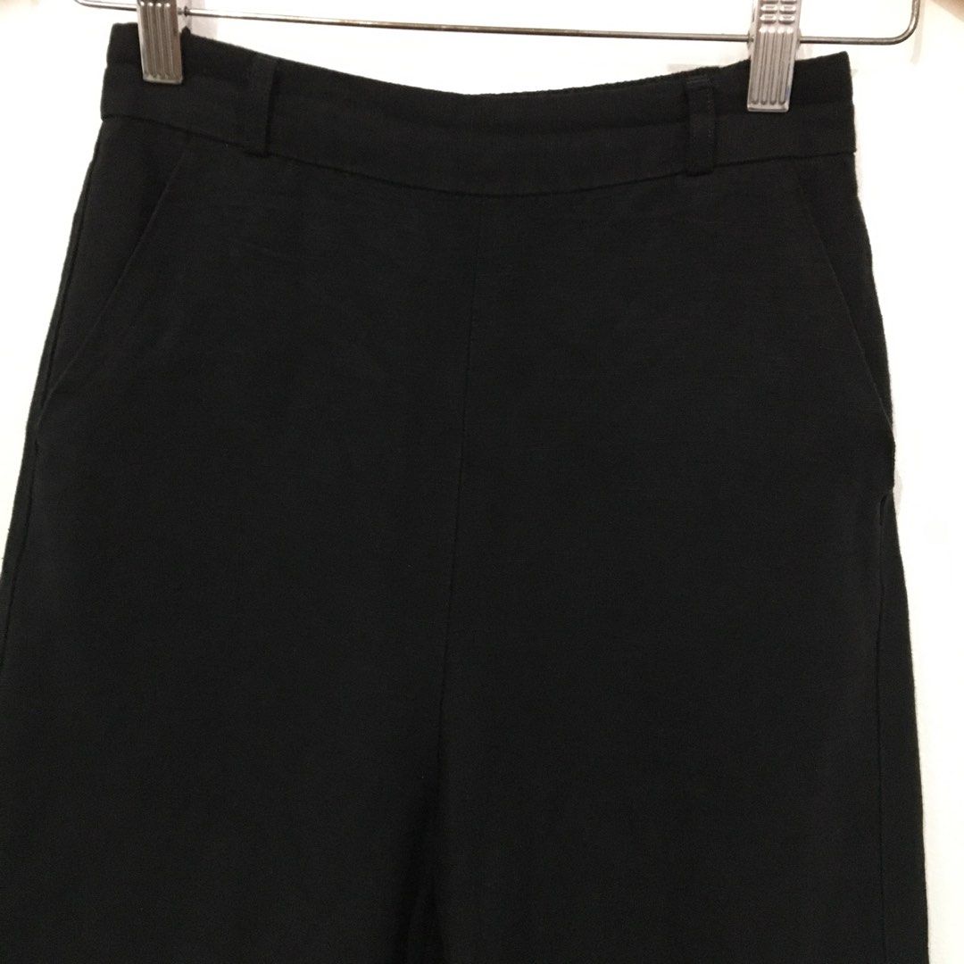 GU by Uniqlo Linen Rayon Blend Wide Leg Cropped Pants, Women's Fashion ...