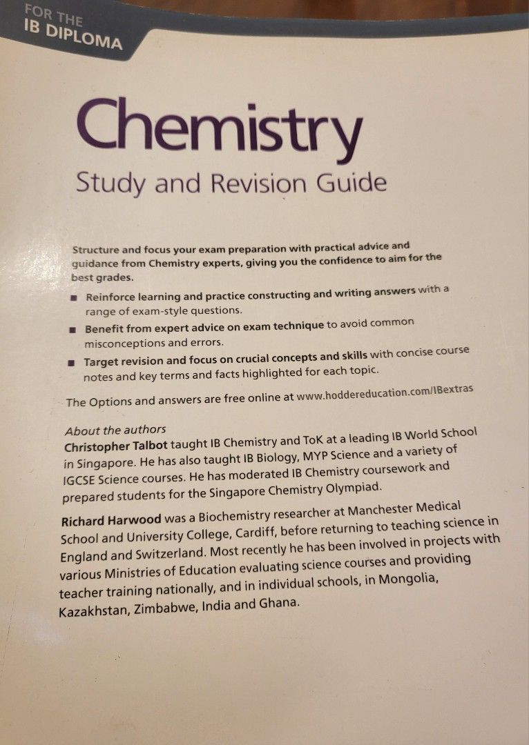 Hodders IBDP Chemistry Study and Revision Guide, Hobbies & Toys, Books ...