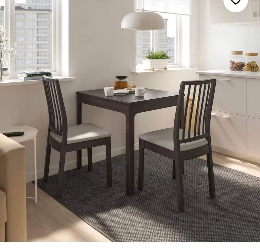 IKEA extendable dining table set 80/120cm, Furniture & Home Living ...