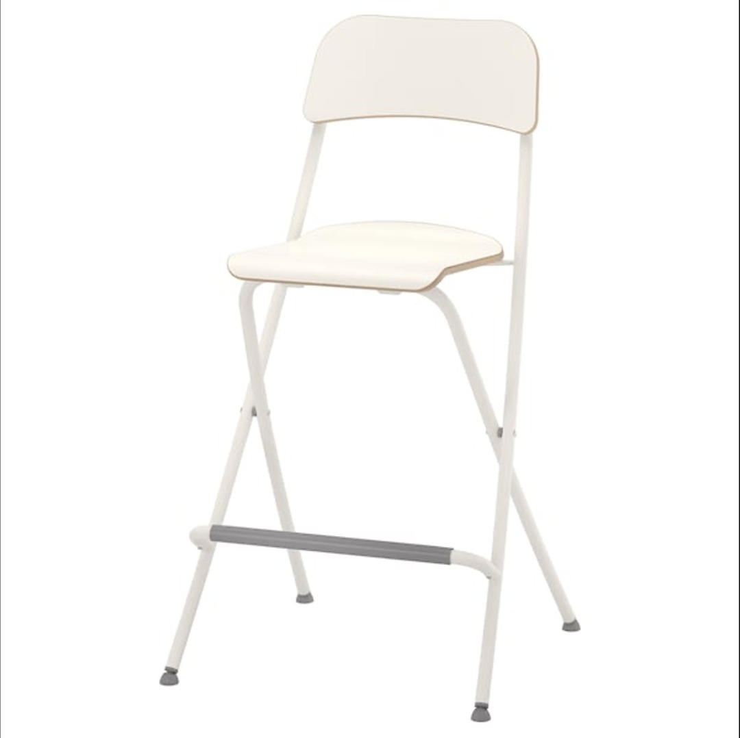 Ikea FRANKLIN Bar stool with backrest, foldable, Furniture & Home ...