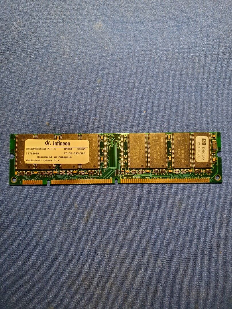 INFINEON HYS64V8300GU-7.5-C 64MB PC133 CL3 168-PIN DIMM SDRAM MEMORY MODULE, Computers & Tech ...