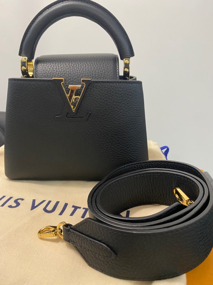 LV- black mini capucines, Luxury, Bags & Wallets on Carousell