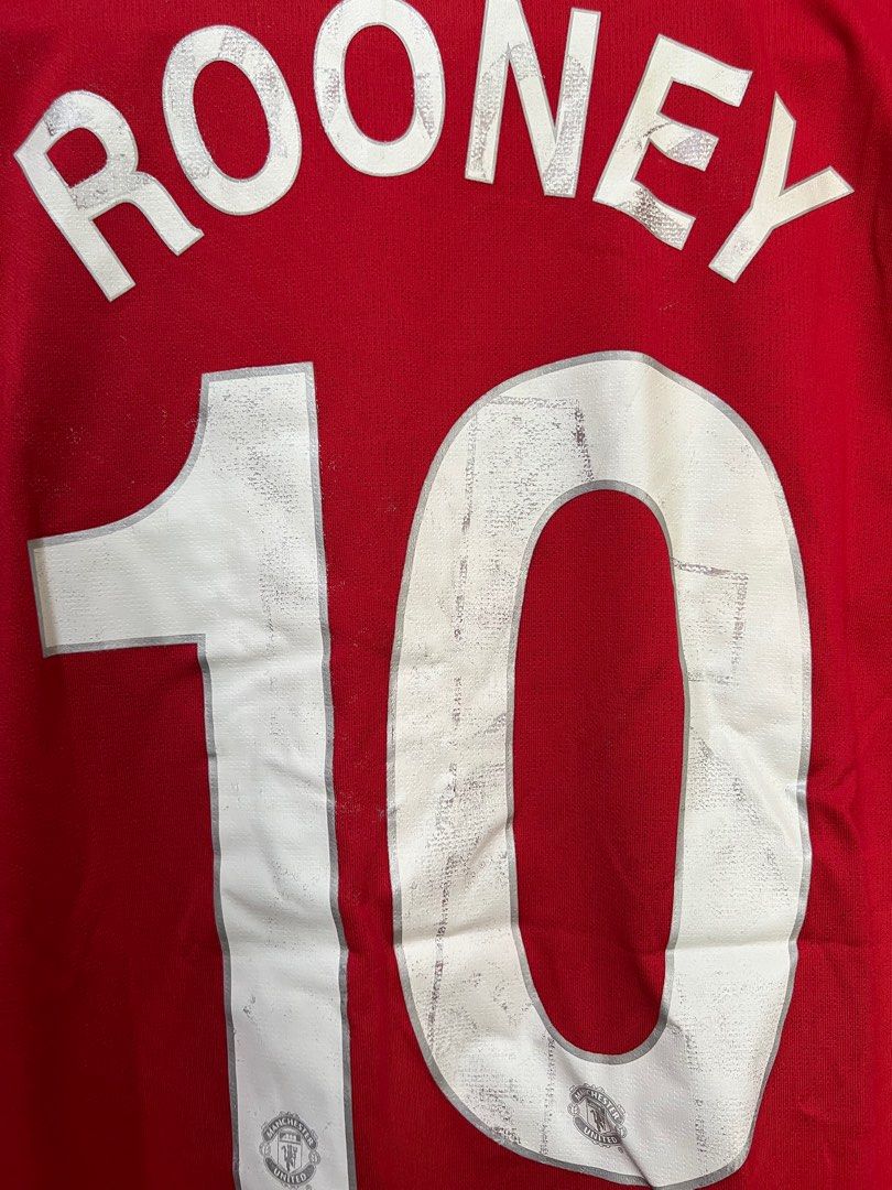 Manchester United 09/10 Home Kit with Rooney Print, Men's Fashion ...