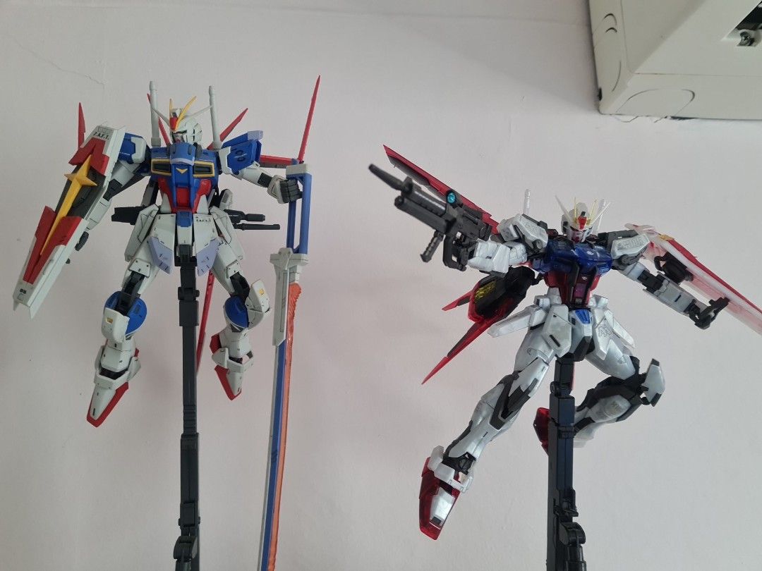 MG gundam aile strike clear color + Mg force impulse, Hobbies & Toys ...