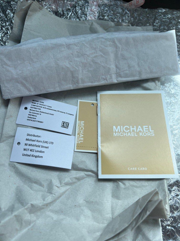 Michael Kors MK labels and product packaging, Women's Fashion, Bags & Wallets, Cross-body Bags ...