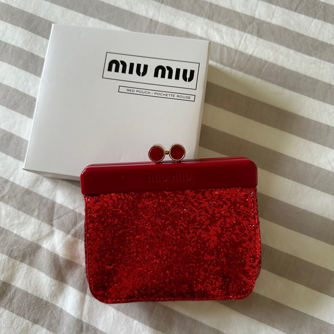 Miu Miu red pouch, Women's Fashion, Bags & Wallets, Purses & Pouches on ...