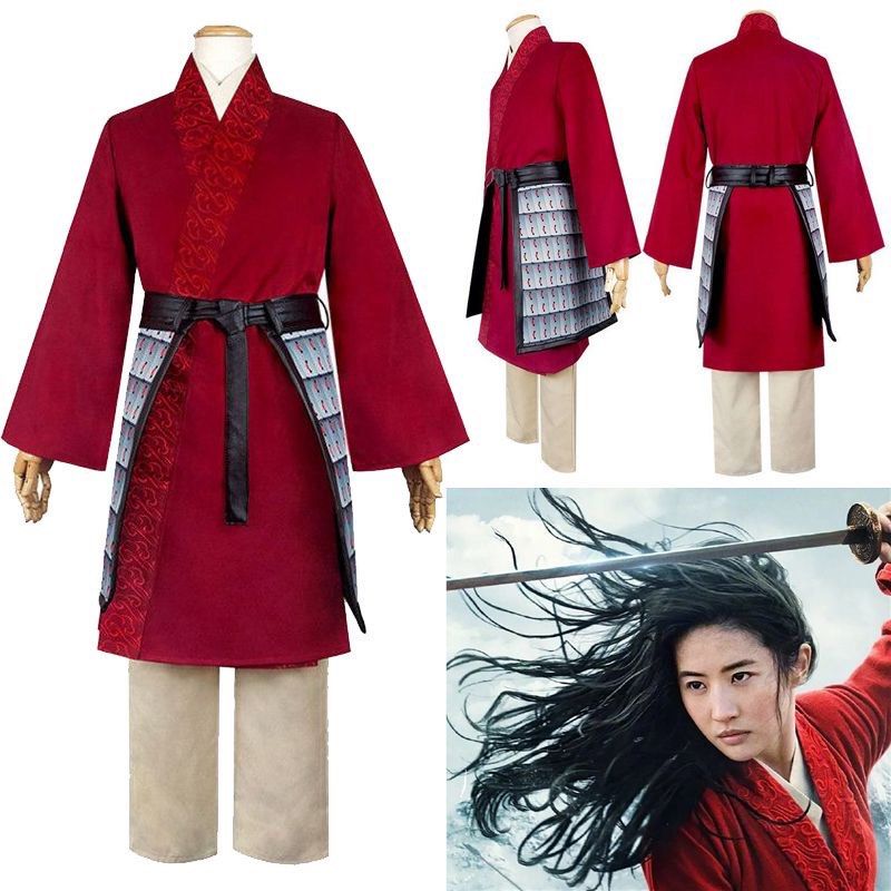 Mulan Red Princess Fancy Dress Adult Cosplay Costume Halloween Party ...